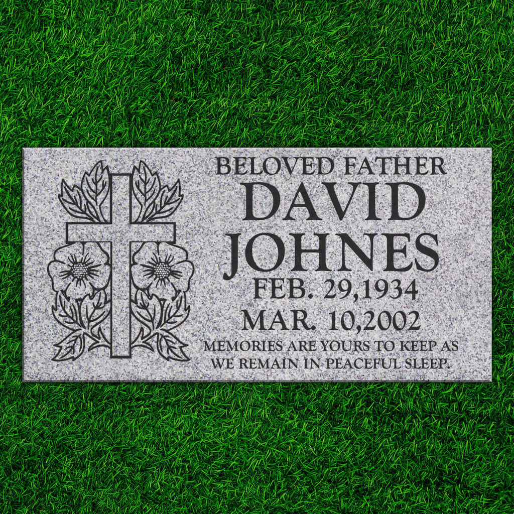 16″ x 8″ x 3″ Flat Cemetery Headstone Grave Marker For Sale | Signature ...