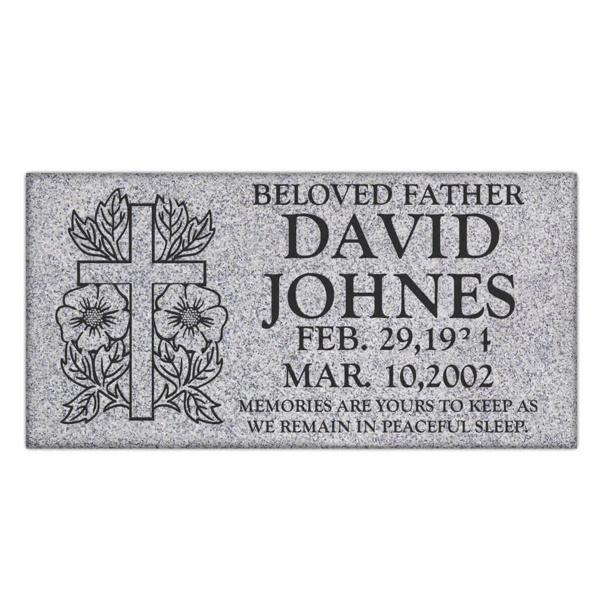 16″ x 8″ x 3″ Flat Cemetery Headstone Grave Marker For Sale | Signature ...