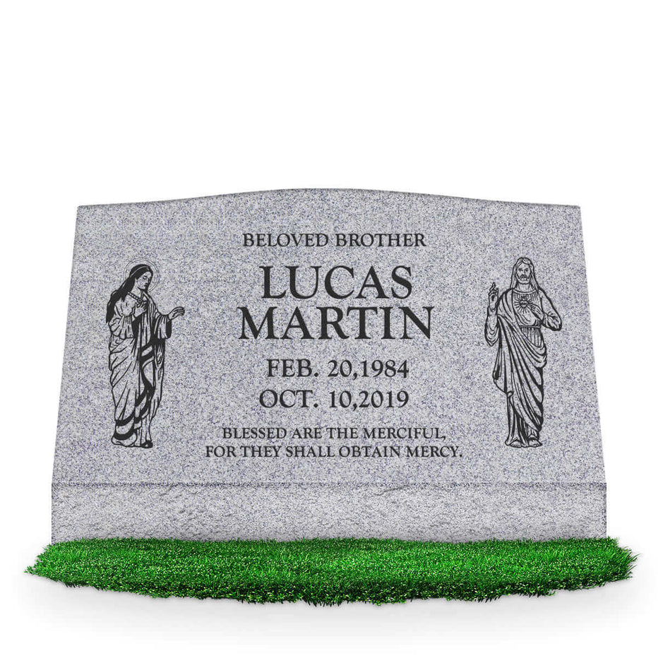 30″ x 10″ x 16″ Serp Top Slant Headstone: polished front and back; 36″