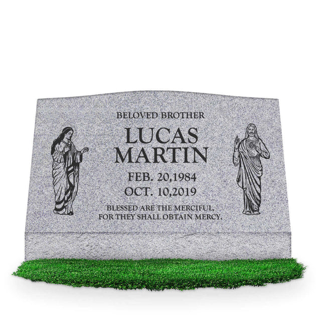 30″ x 10″ x 16″ Serp Top Slant Headstone: polished front and back; 36 ...