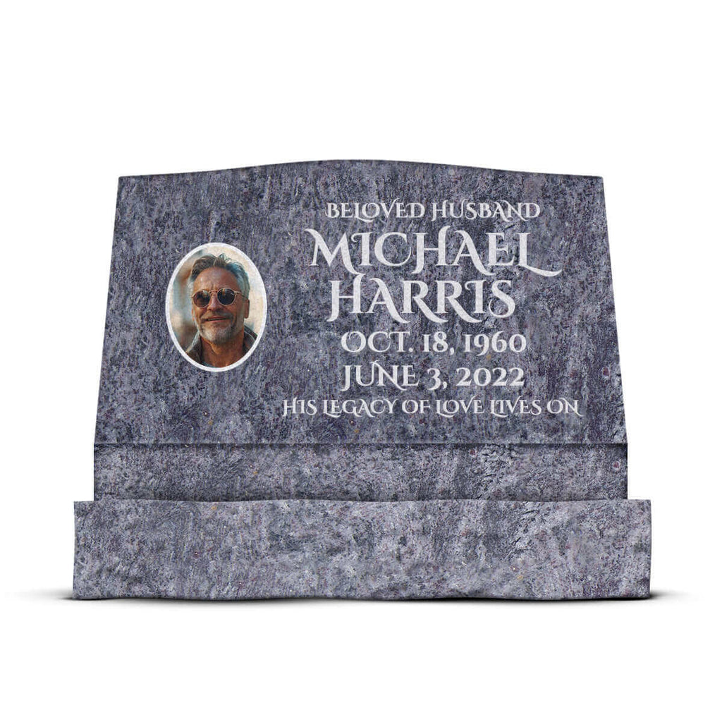 30″ x 10″ x 16″ Slant Headstone with 36″ Base