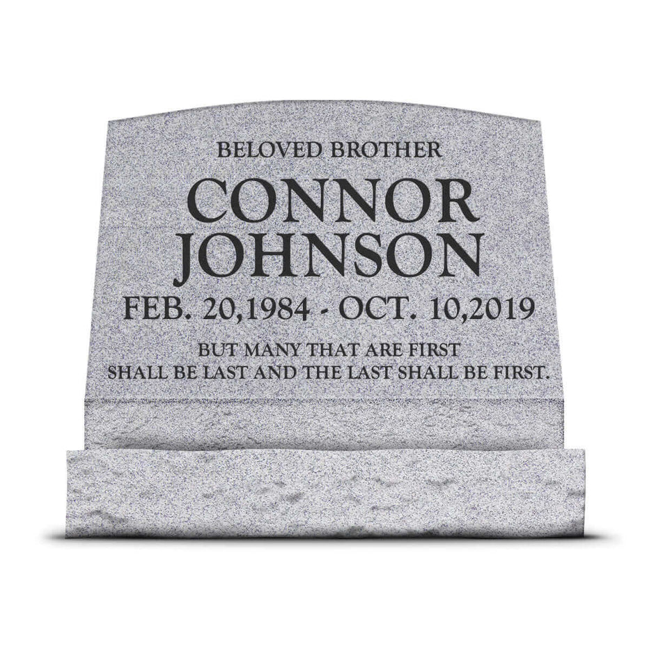 24″ x 10″ x 16″ Slant Headstone with 30″ Base