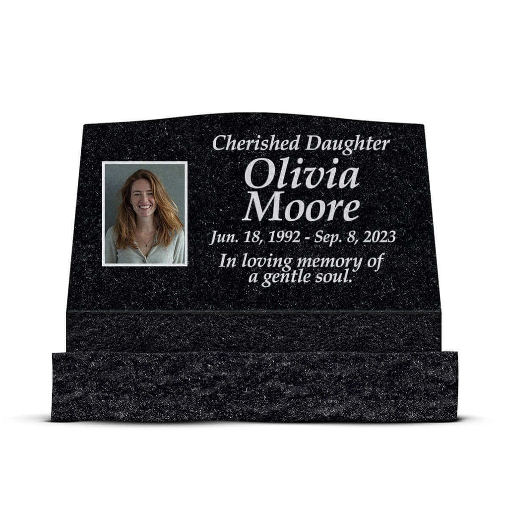 30″ x 10″ x 16″ Slant Headstone with 36″ Base