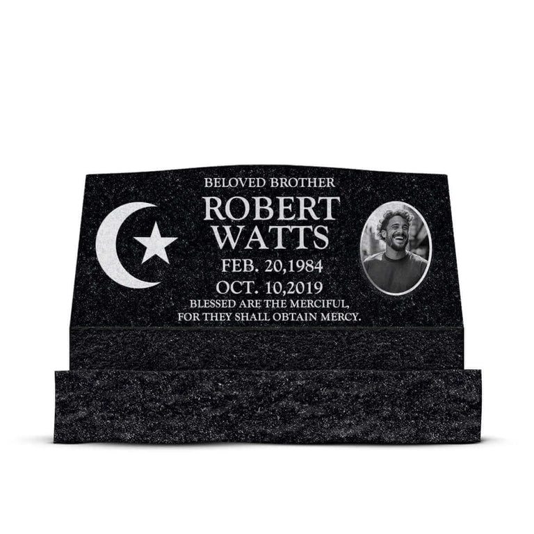 36″ x 10″ x 16″ Slant Headstone with 42″ Base