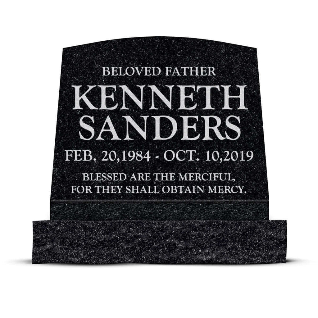 20″ x 10″ x 16″ Slant Headstone with 24″ Base