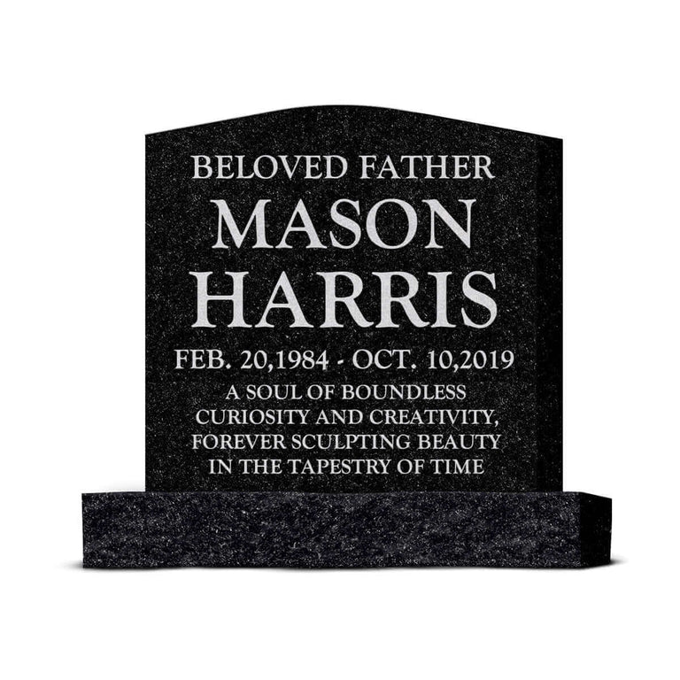 24″ x 6″ x 24″ Upright Headstone with 36" Base