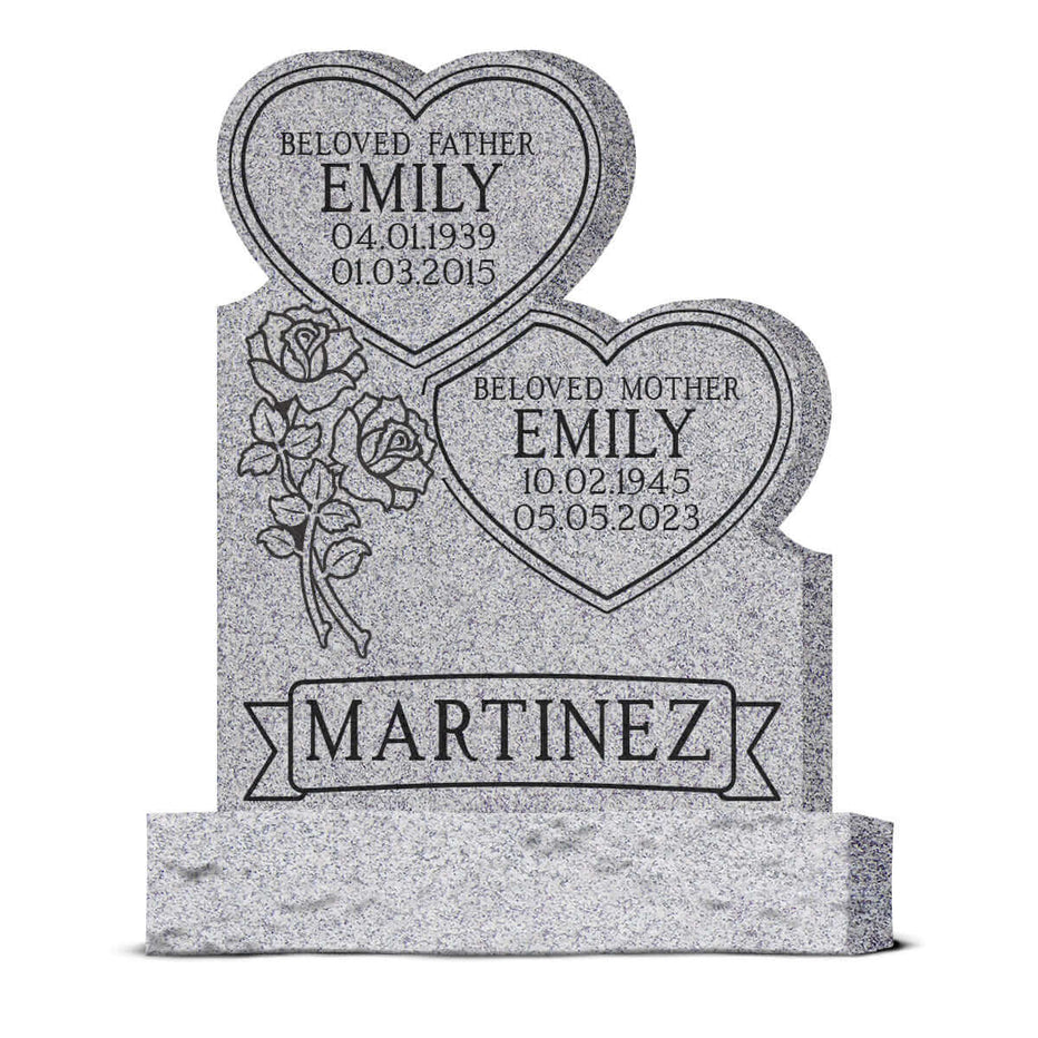 34″ x 6″ x 44″ Double Stacked Heart with 48” base